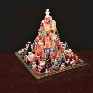 Alphabet Block Christmas Tree - How to Make a Wood Block Xmas Tree