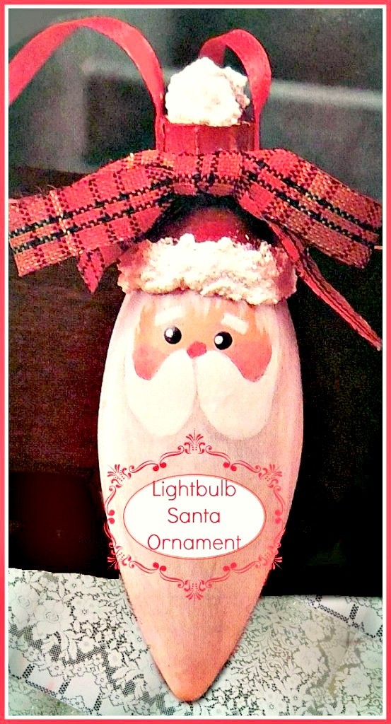 DIY Light Bulb Santa Ornament