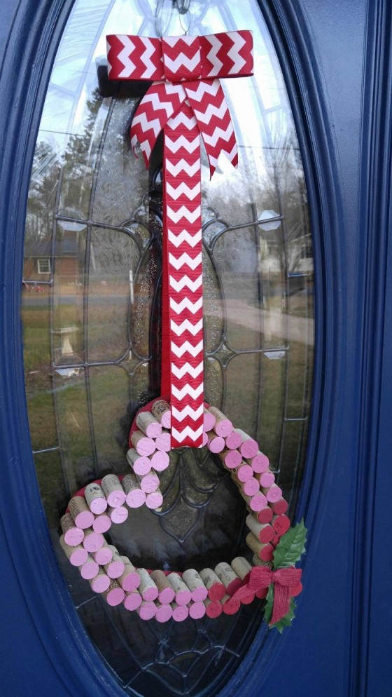 Wine Cork Heart Door Decoration