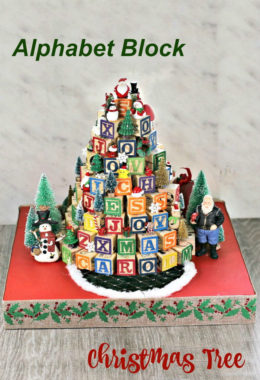 Alphabet Block Christmas Tree - How to Make a Wood Block Xmas Tree