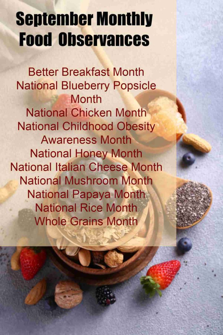 Food Holidays for September - Honor Fall with Food and Drink Days