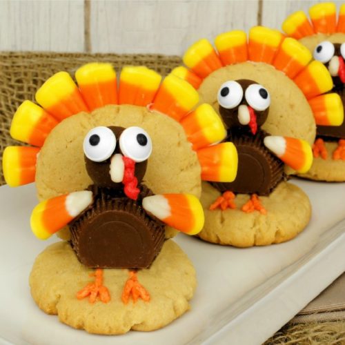 Cookie Turkeys for Thanksgiving - Cute Candy Corn Turkey Cookies