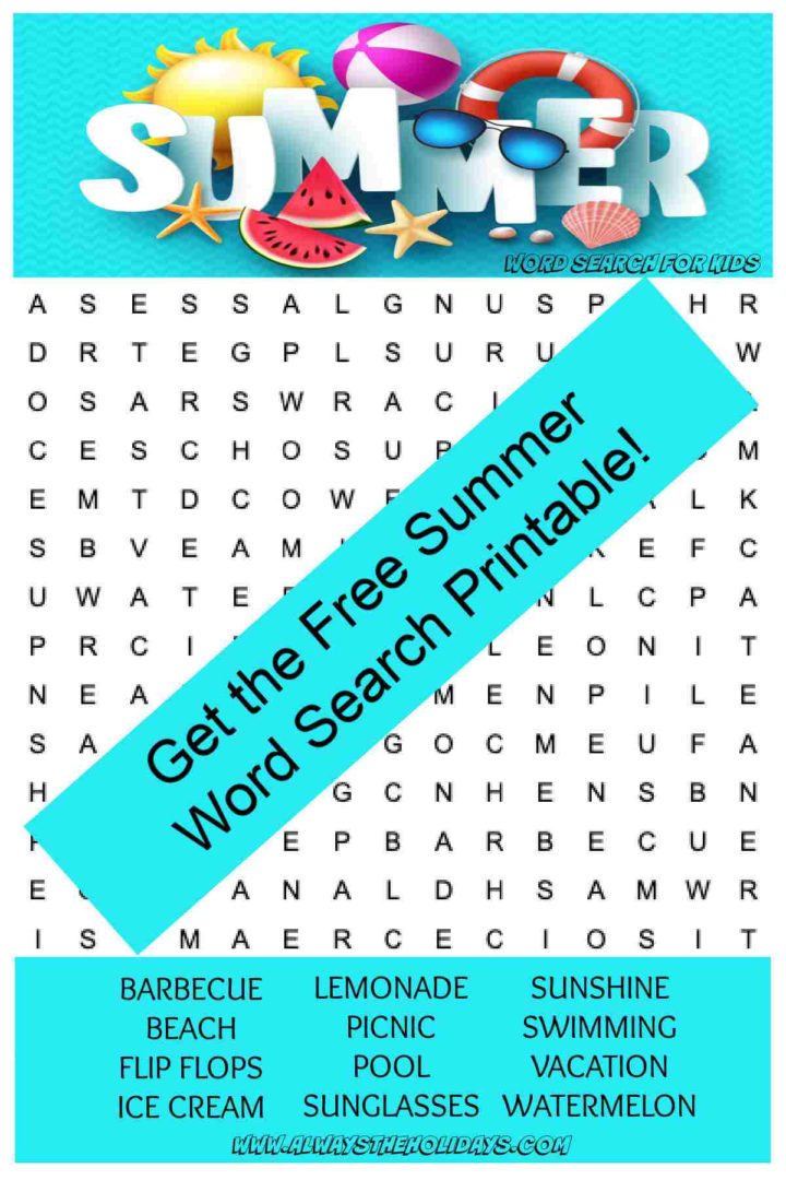 Summer Word Search Printable - Free Word Search & Answer Key