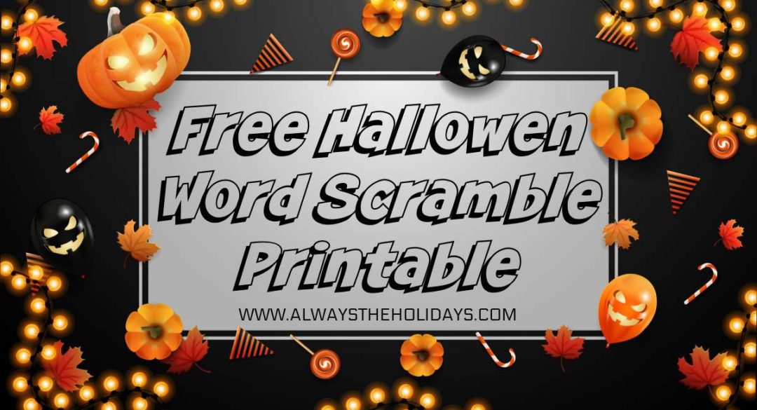 Halloween Word Scramble Printable - Free Halloween Printable