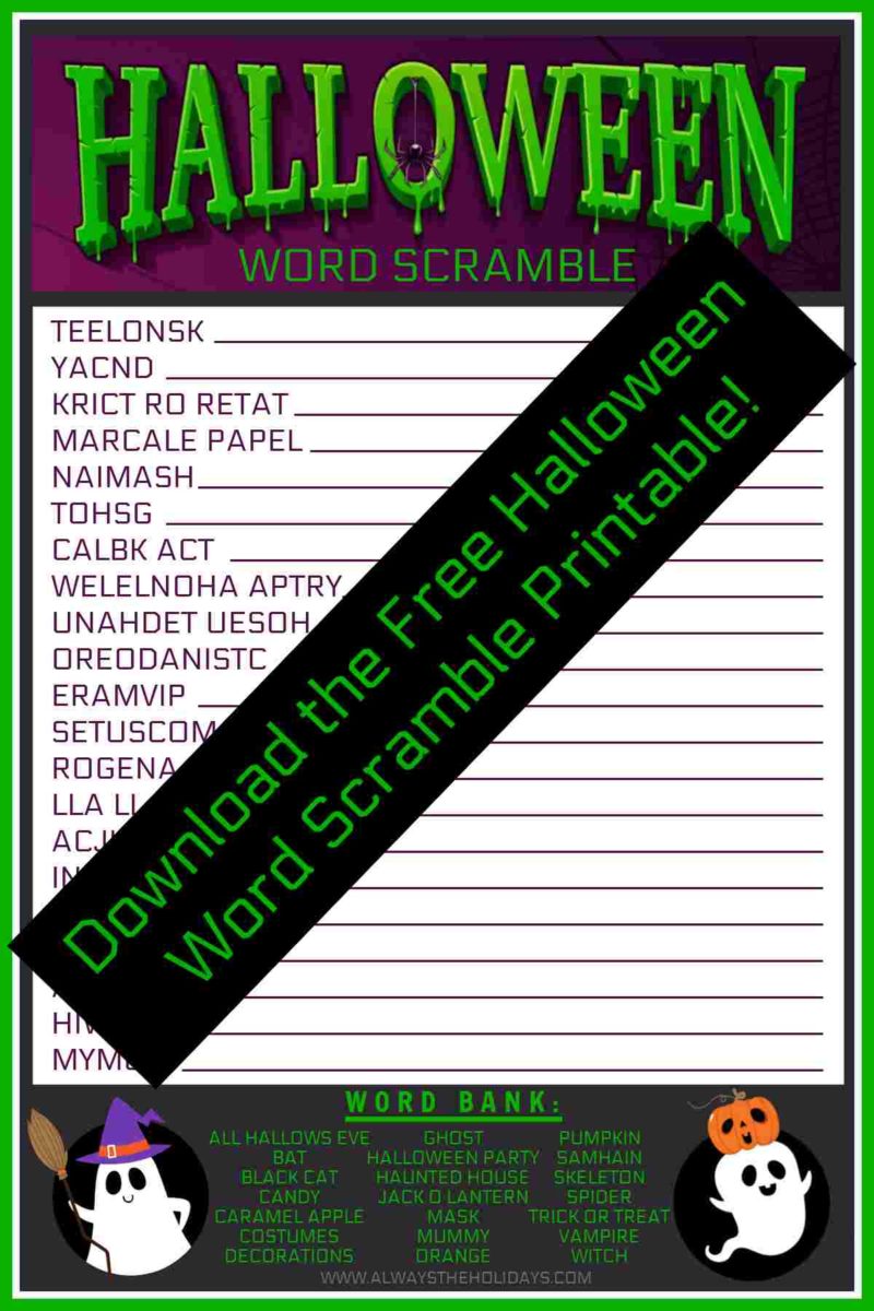 Halloween Word Scramble Printable - Free Halloween Printable