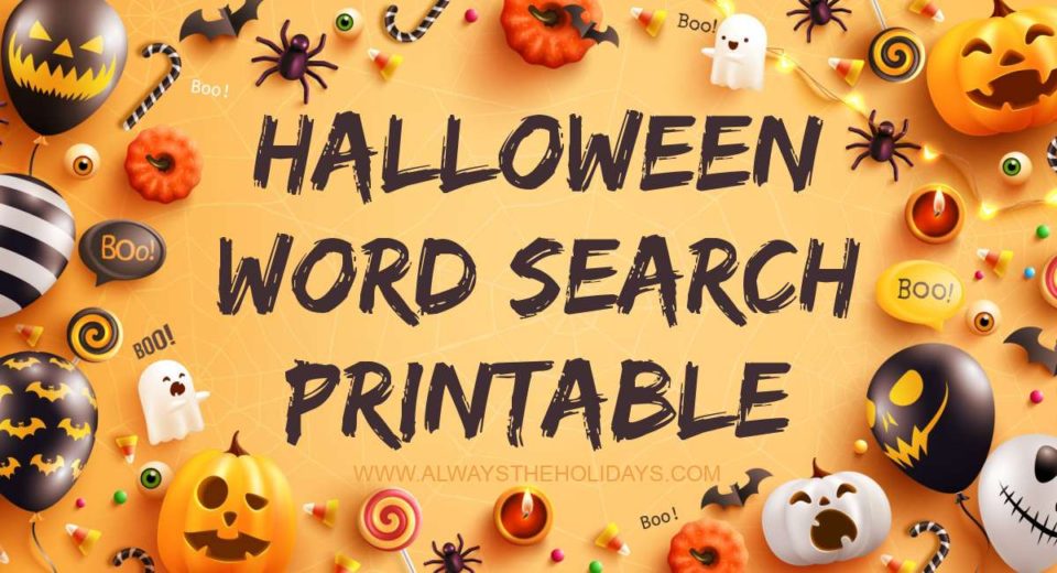Free Halloween Word Search Printable - with Answer Key Included