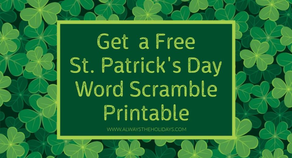 St. Patrick's Day Word Scramble Printable - With Answers Included
