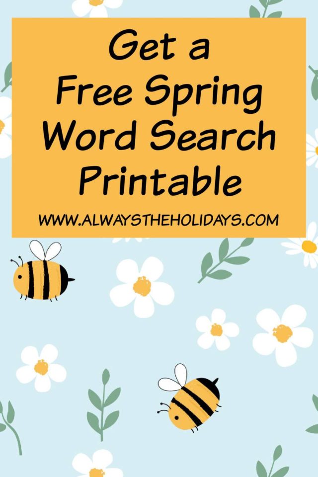 Spring Word Search Printable - Free Word Find with Answer Key