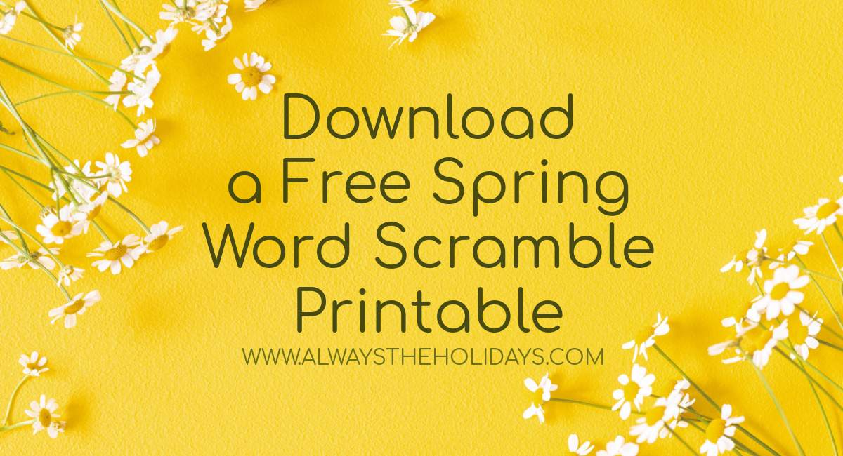Free Spring Printable Spring Word Scramble With Answers Free Spring Printable Spring Word Scramble With Answers