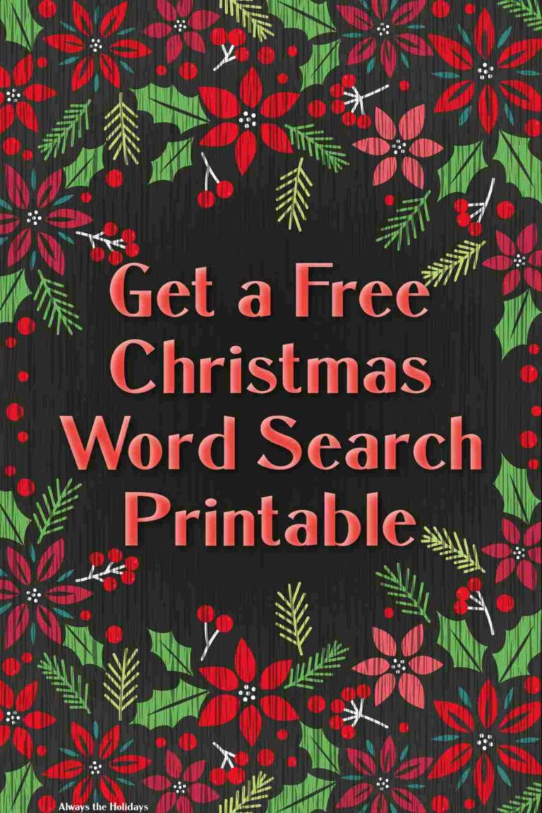 Free Christmas Word Search Printable - With Answer Key Included