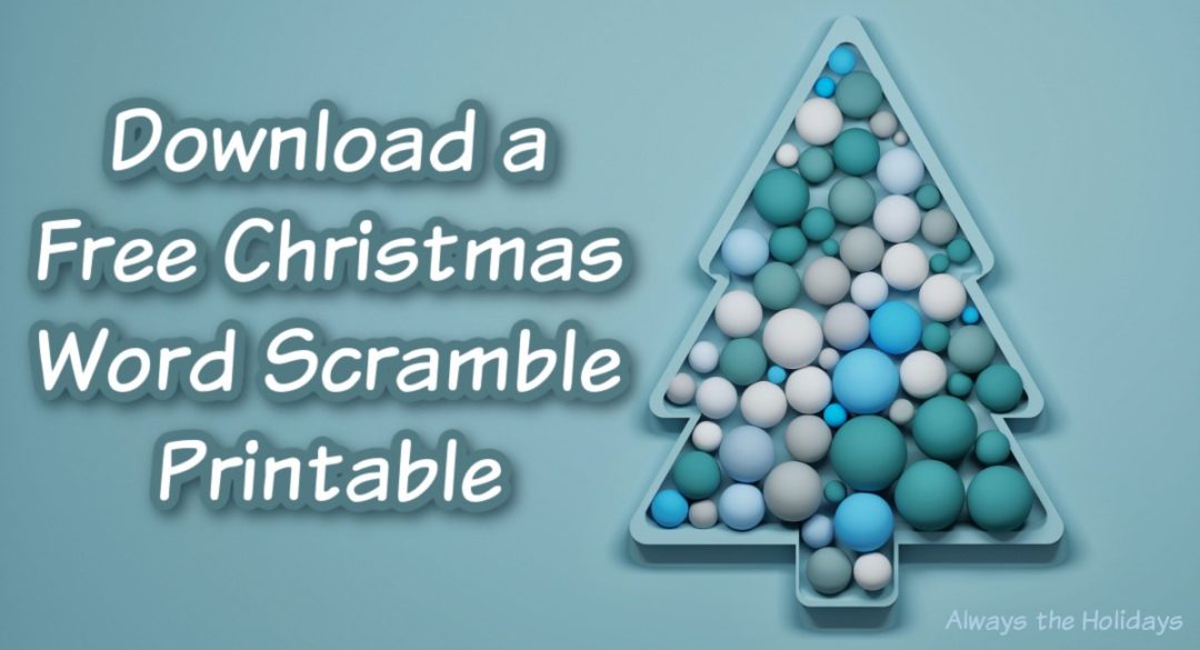 Free Christmas Word Scramble Printable with Answer Key Included