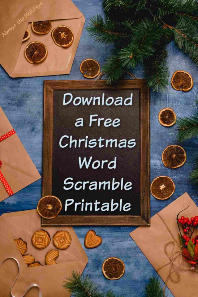 Free Christmas Word Scramble Printable with Answer Key Included