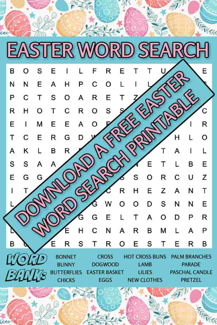 Free Easter Word Search Printable (Word Find Answers Included)