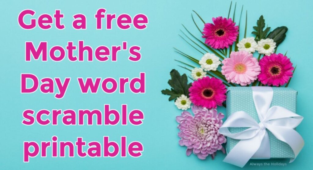 Mother's Day Word Scramble Puzzle - Free Mother's Day Printable