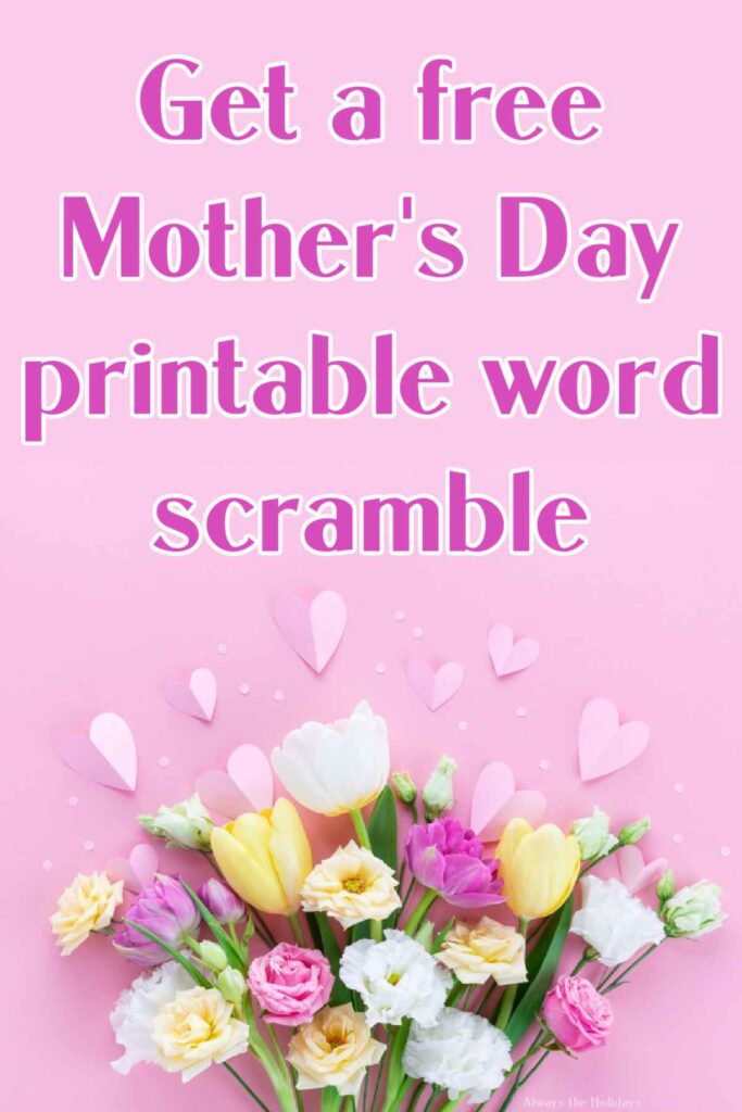 Mother's Day Word Scramble Puzzle - Free Mother's Day Printable