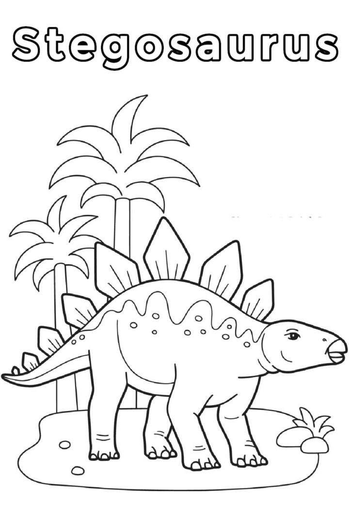 15 Dinosaurs Coloring Pages - T Rex, Stegosaurus, Raptor