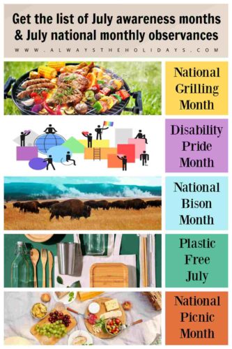 List of July Awareness Months & National July Months
