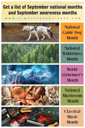 September Awareness Months and National Monthly Observances