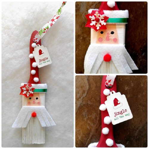 Paintbrush Santa Craft - Easy DIY Santa Ornament