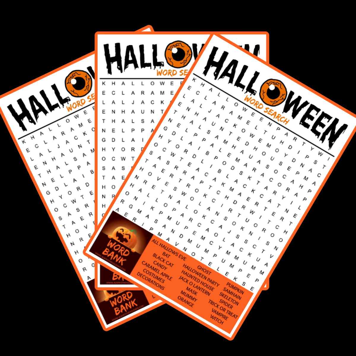 Free Halloween Word Search Printable - with Answer Key Included