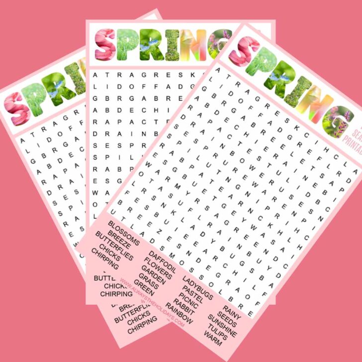 Spring Word Search Printable - Free Word Find with Answer Key