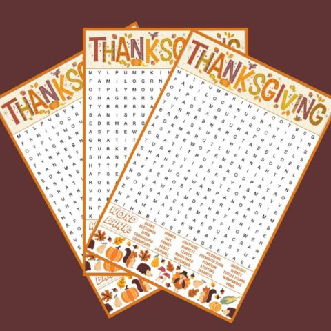 Free Thanksgiving Word Search Printable - With Answers Included