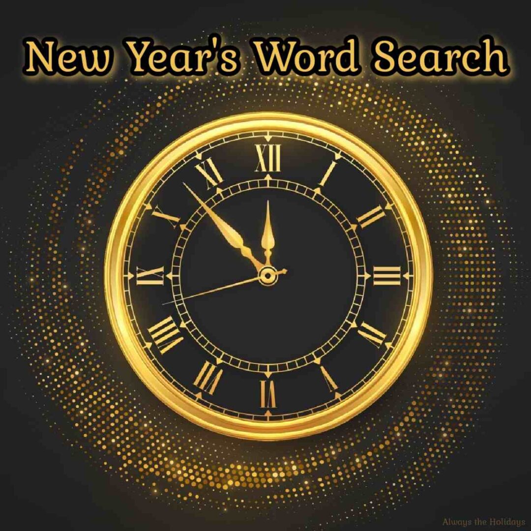 Free New Year's Word Search Printable - Answer Key Included