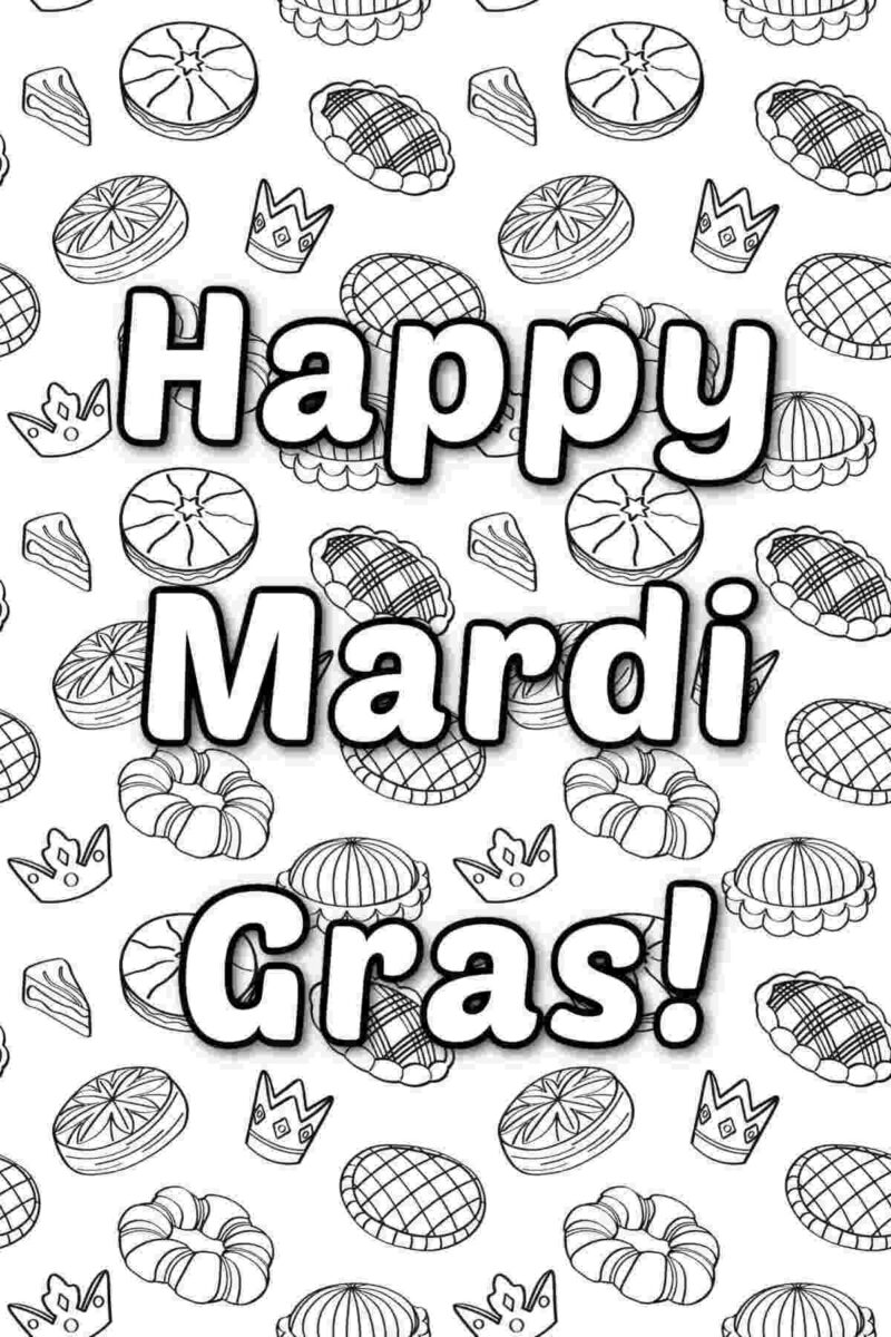 Get 10 Free Printable Mardi Gras Coloring Pages - (For All Ages)