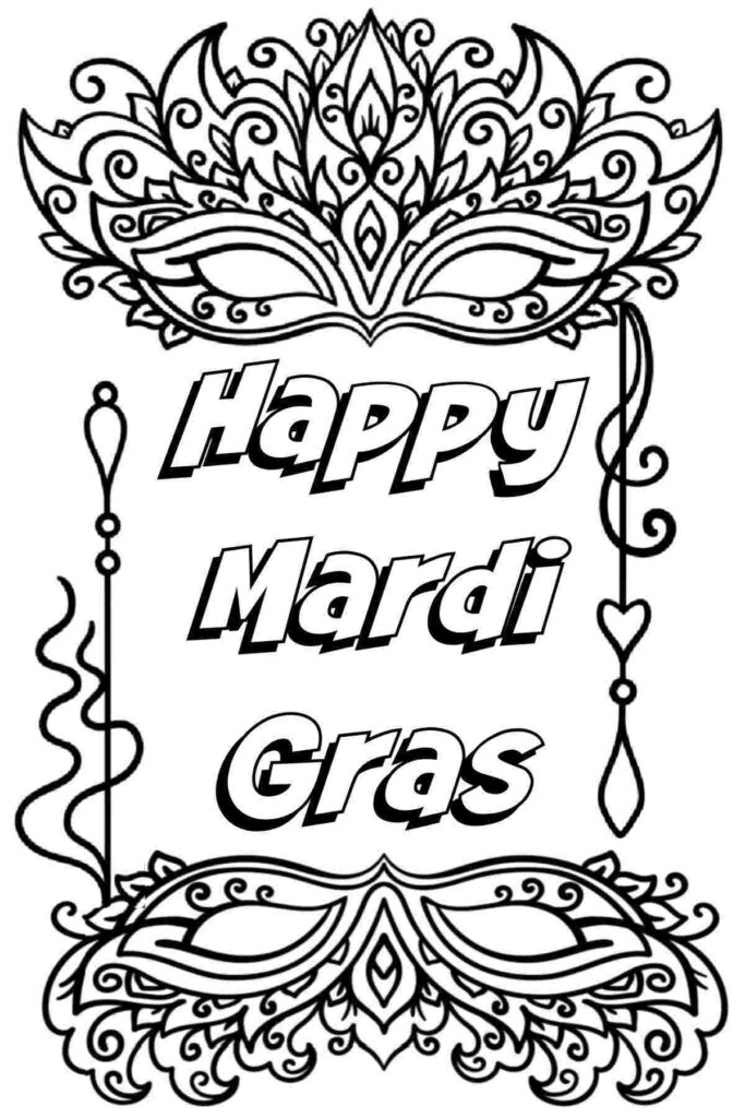 Get 10 Free Printable Mardi Gras Coloring Pages - (For All Ages)