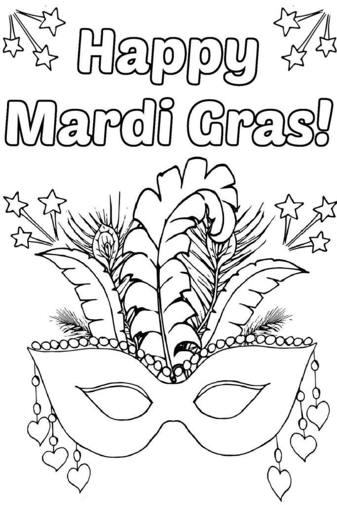 Get 10 Free Printable Mardi Gras Coloring Pages - (For All Ages)