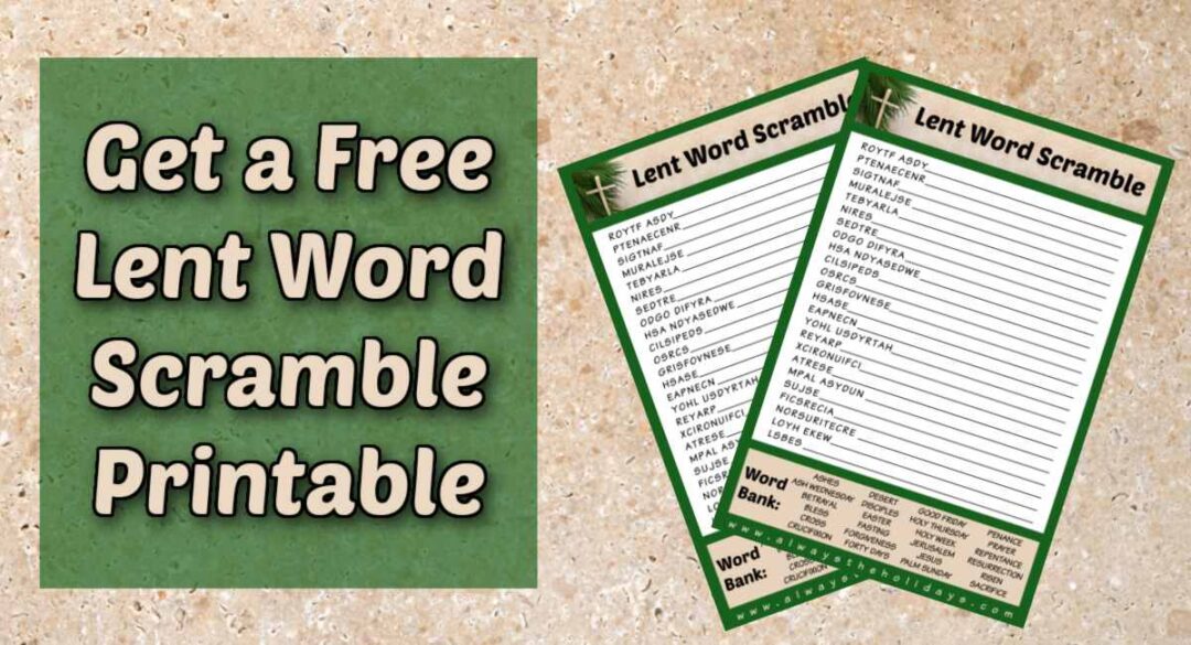 Free Lent Word Scramble Printable - With Answer Key Included