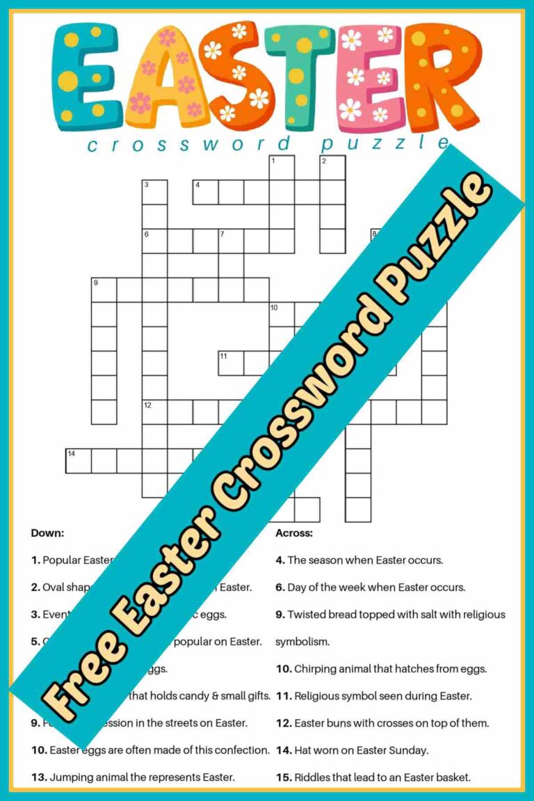 Free Easter Crossword Puzzle Printable - 2 Versions & Answer Key