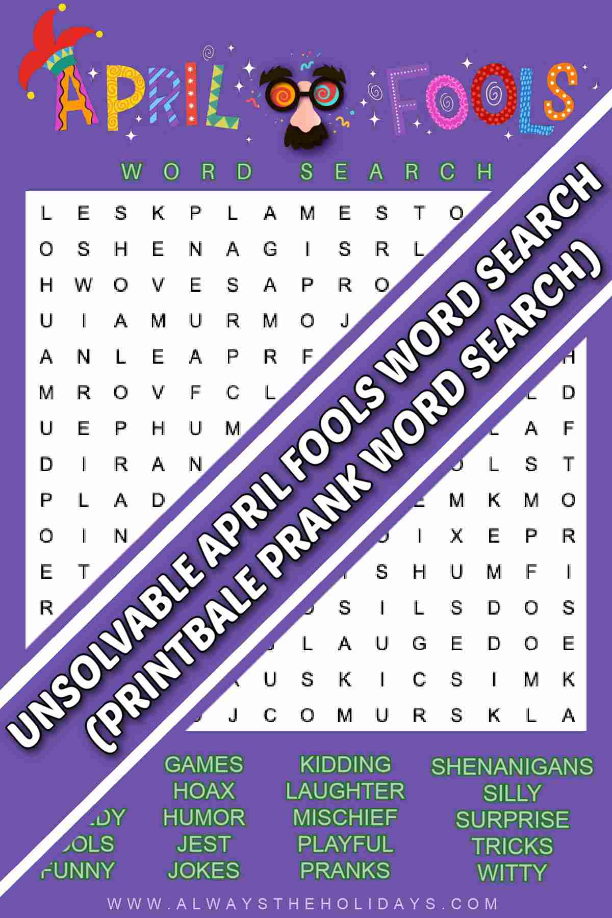 April Fools' Word Search - Prank Word Search with No Answers