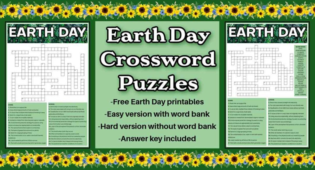 Earth Day Crossword Puzzle - Free Earth Day Printable & Answers