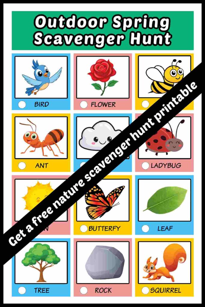 Free Printable Spring Scavenger Hunt - Outdoor Activity for Kids
