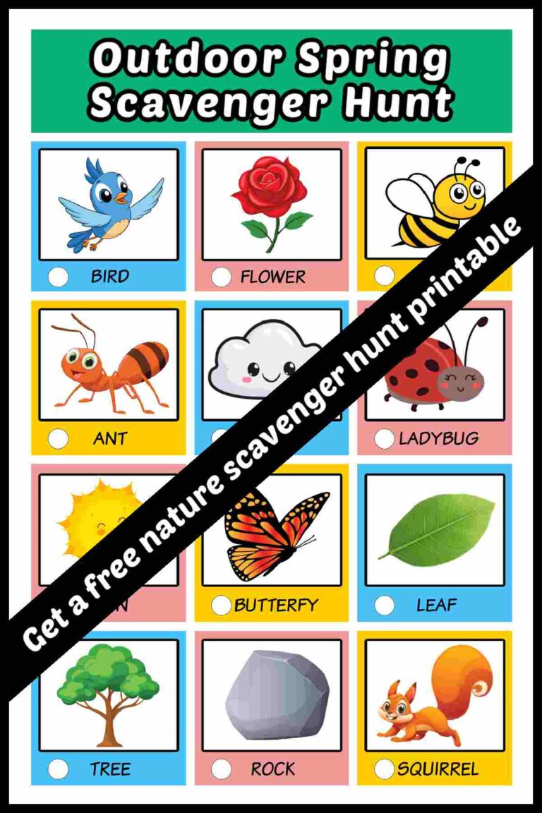 Free Printable Spring Scavenger Hunt - Outdoor Activity for Kids