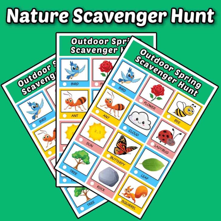 Free Printable Spring Scavenger Hunt - Outdoor Activity for Kids