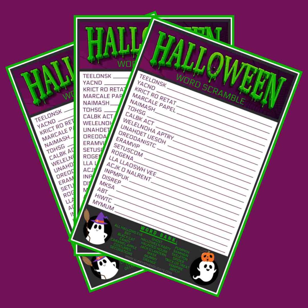 Halloween Word Scramble Printable - Free Halloween Printable
