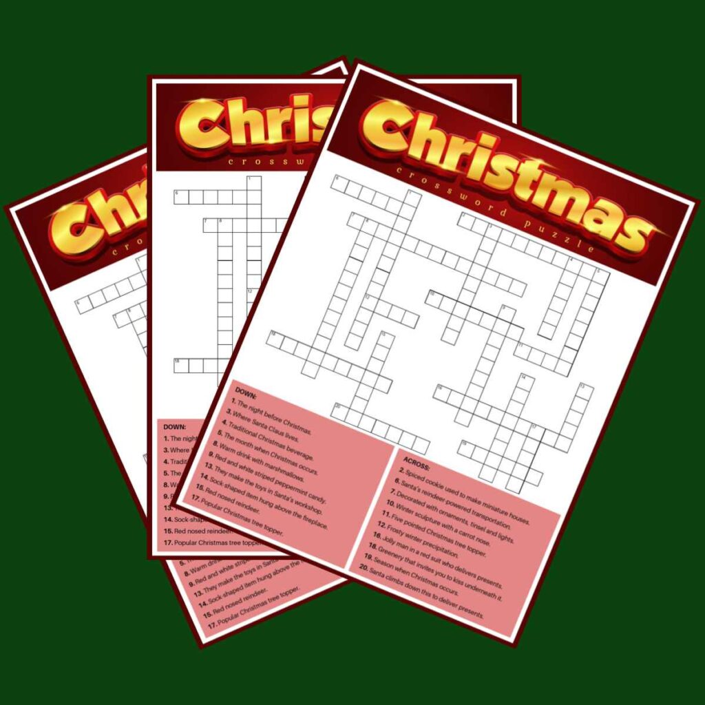 Free Christmas Crossword Puzzle Printable (PDF & JPG)