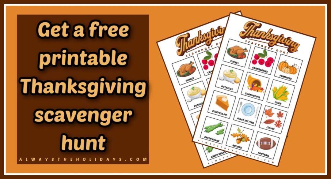 Free Printable Thanksgiving Scavenger Hunt - Fun Activity for Kids