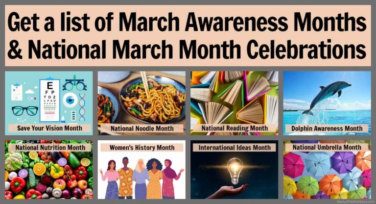 List of March Awareness Months & National March Months
