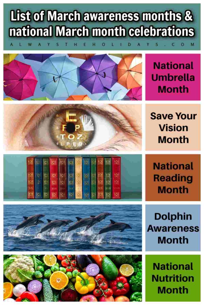 List of March Awareness Months & National March Months
